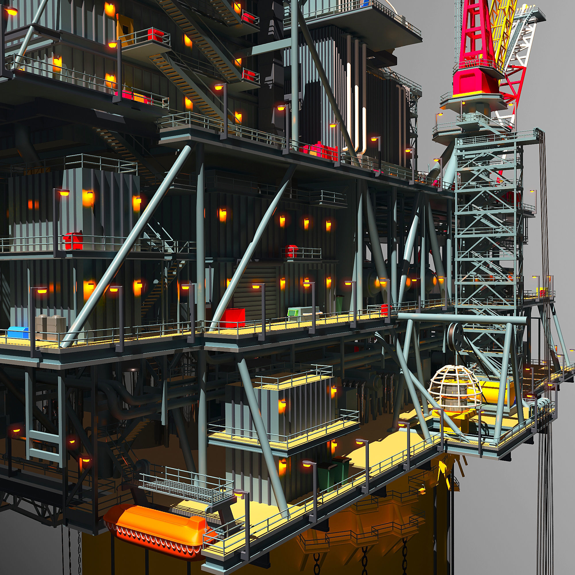 3D model Perdido Oil Rig VR / AR / low-poly | CGTrader