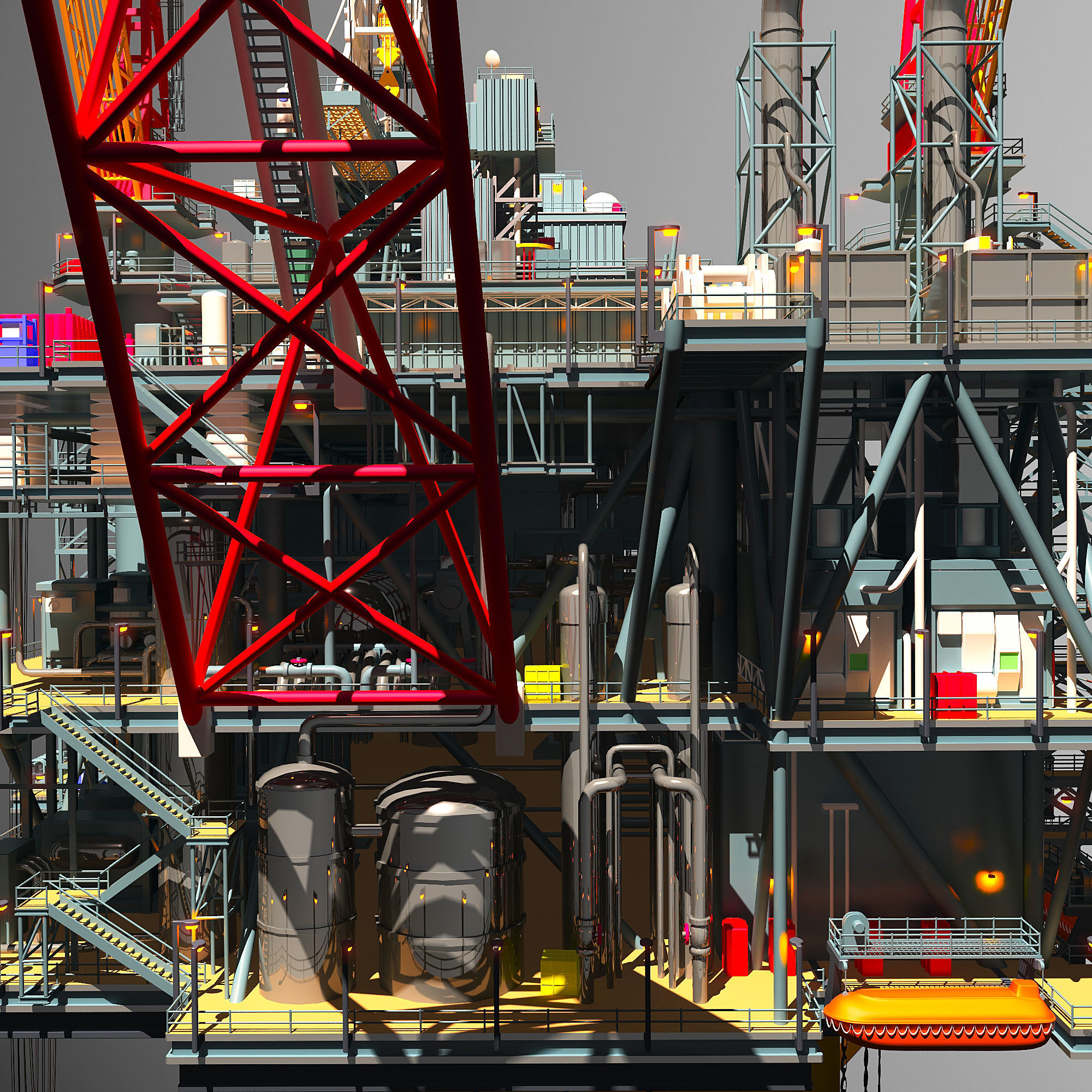 3D model Perdido Oil Rig VR / AR / low-poly | CGTrader