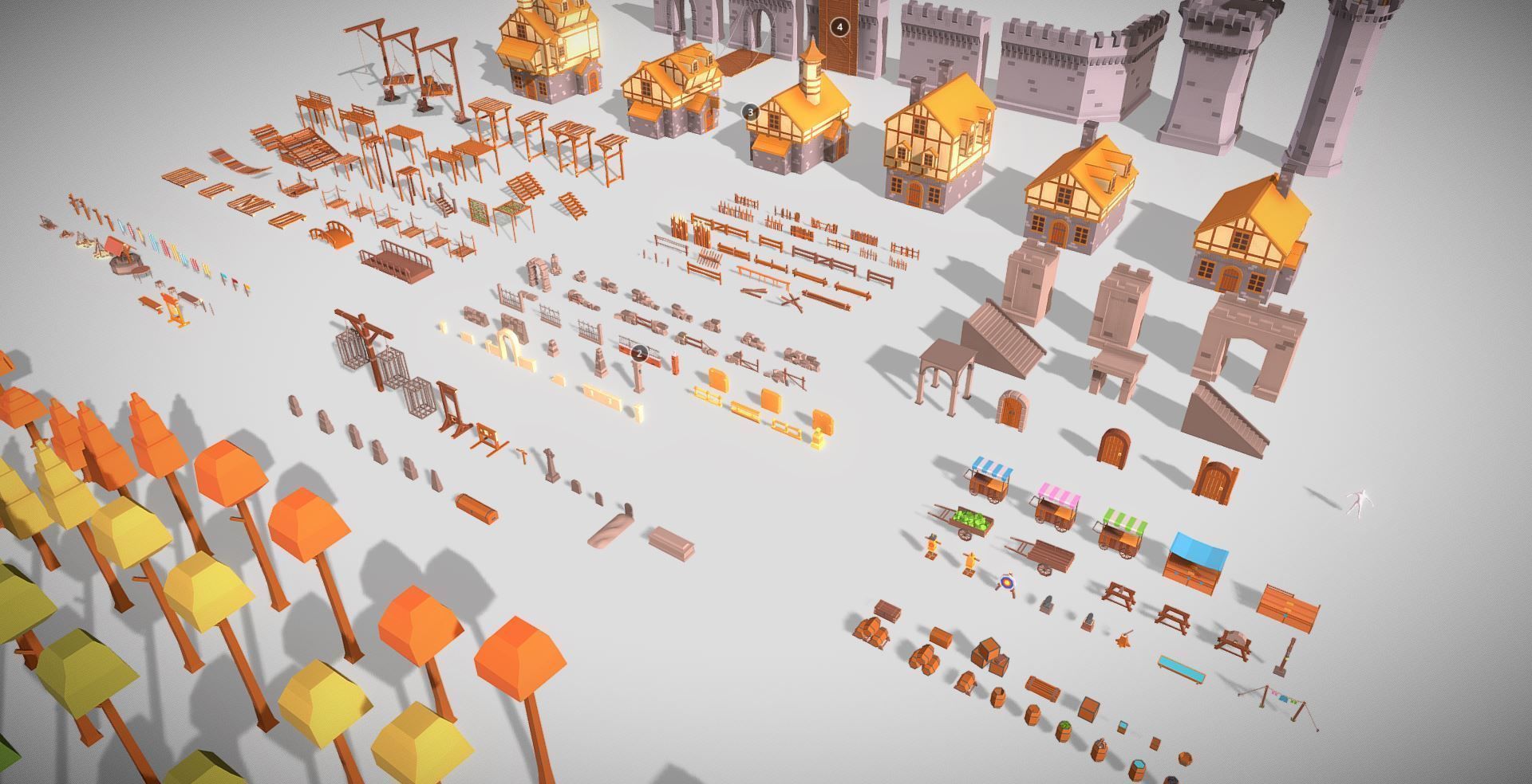 Low Poly Medieval Assets Pack free VR / AR / low-poly 3D model | CGTrader