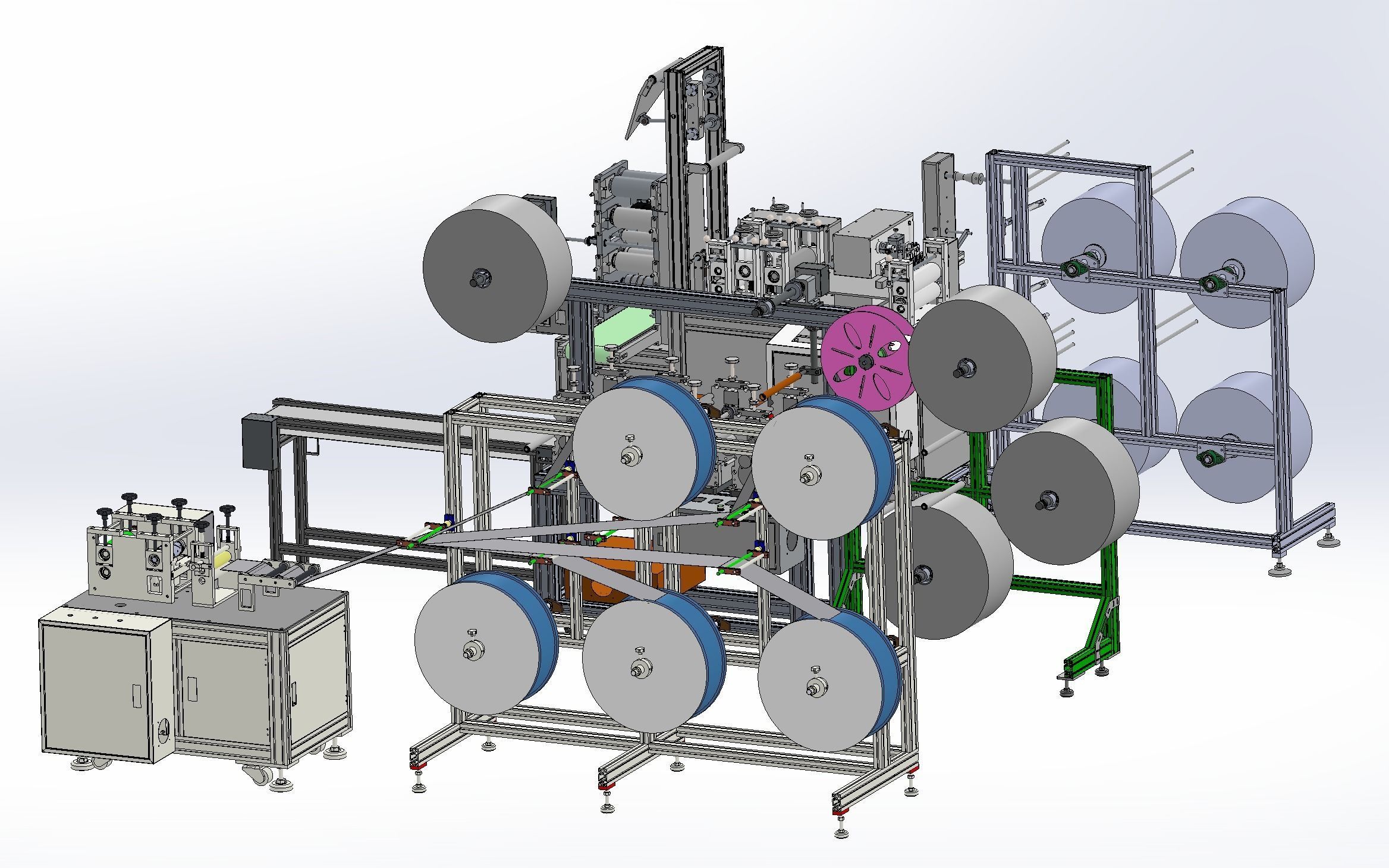 Ear less semi-automatic N95 mask machine Assembly 3D model | CGTrader