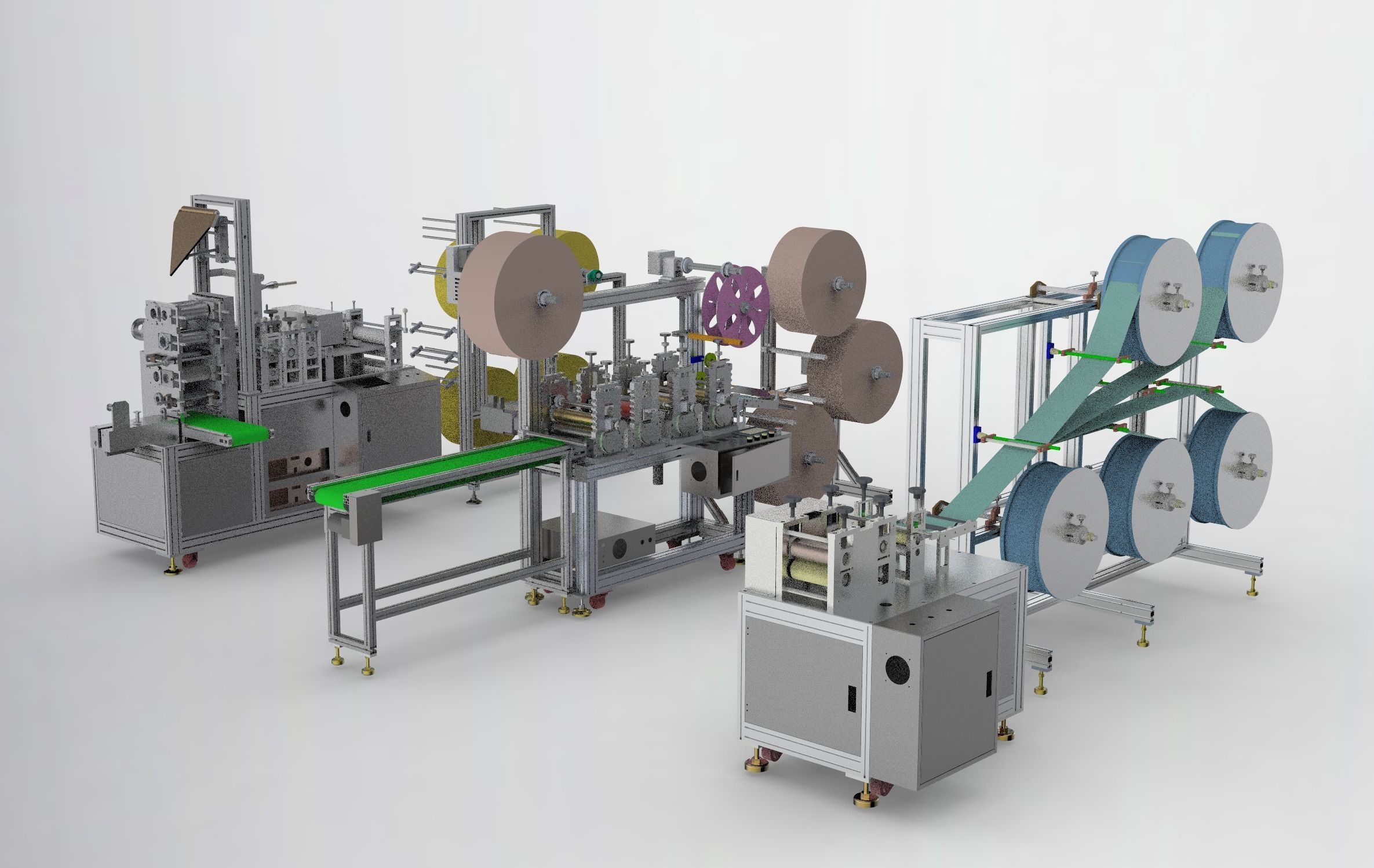 Ear less semi-automatic N95 mask machine Assembly 3D model | CGTrader