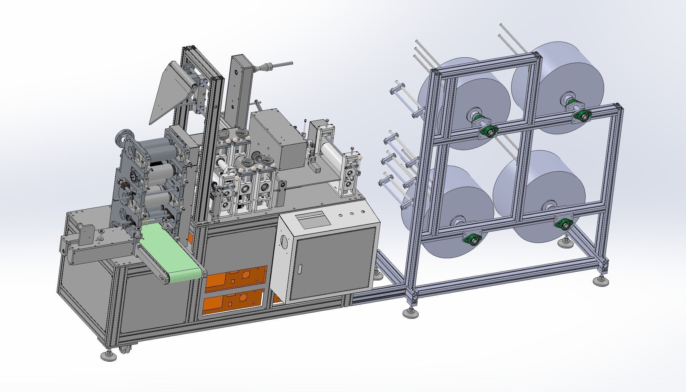 Ear less semi-automatic N95 mask machine Assembly 3D model | CGTrader