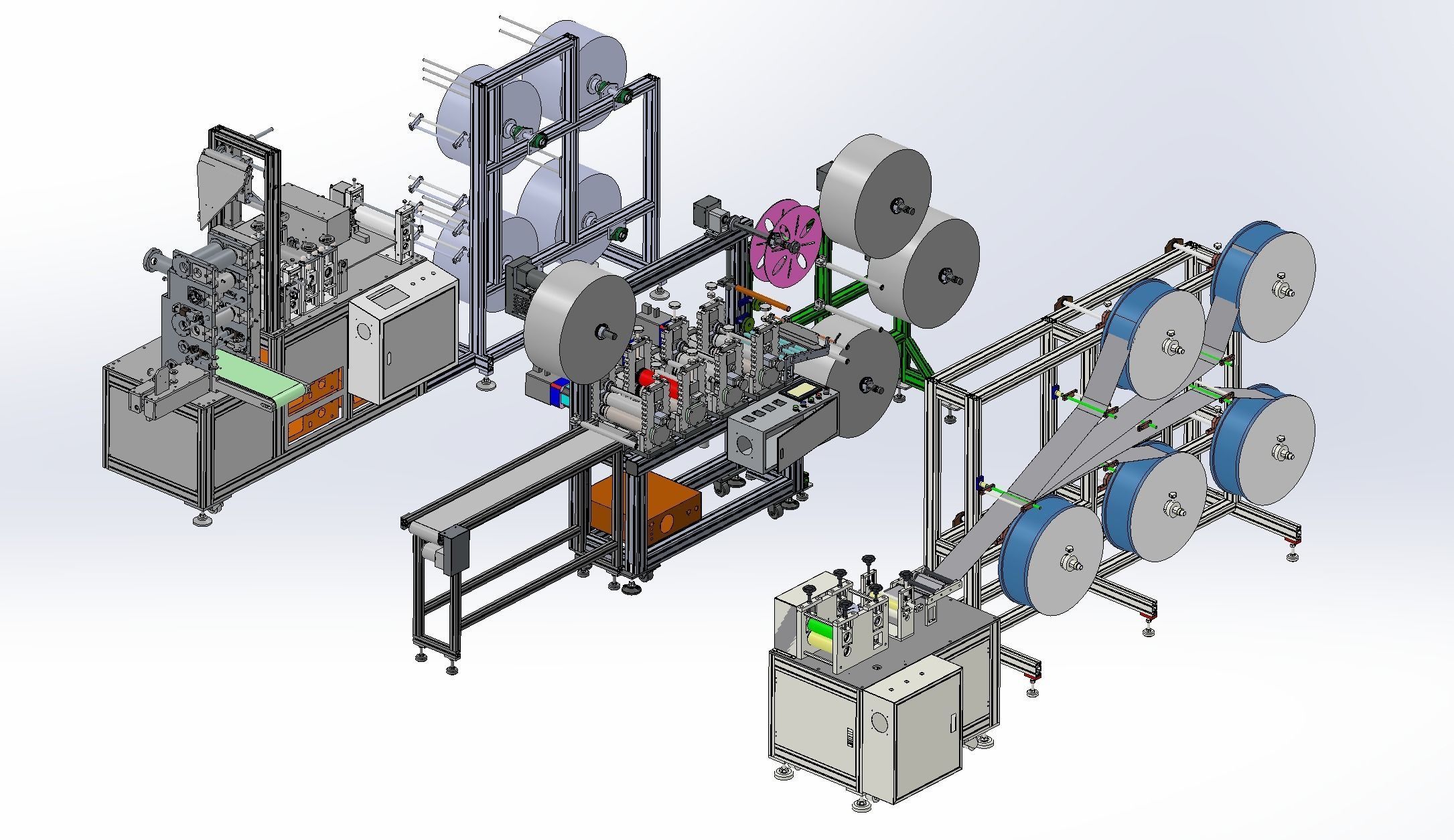 Ear less semi-automatic N95 mask machine Assembly 3D model | CGTrader