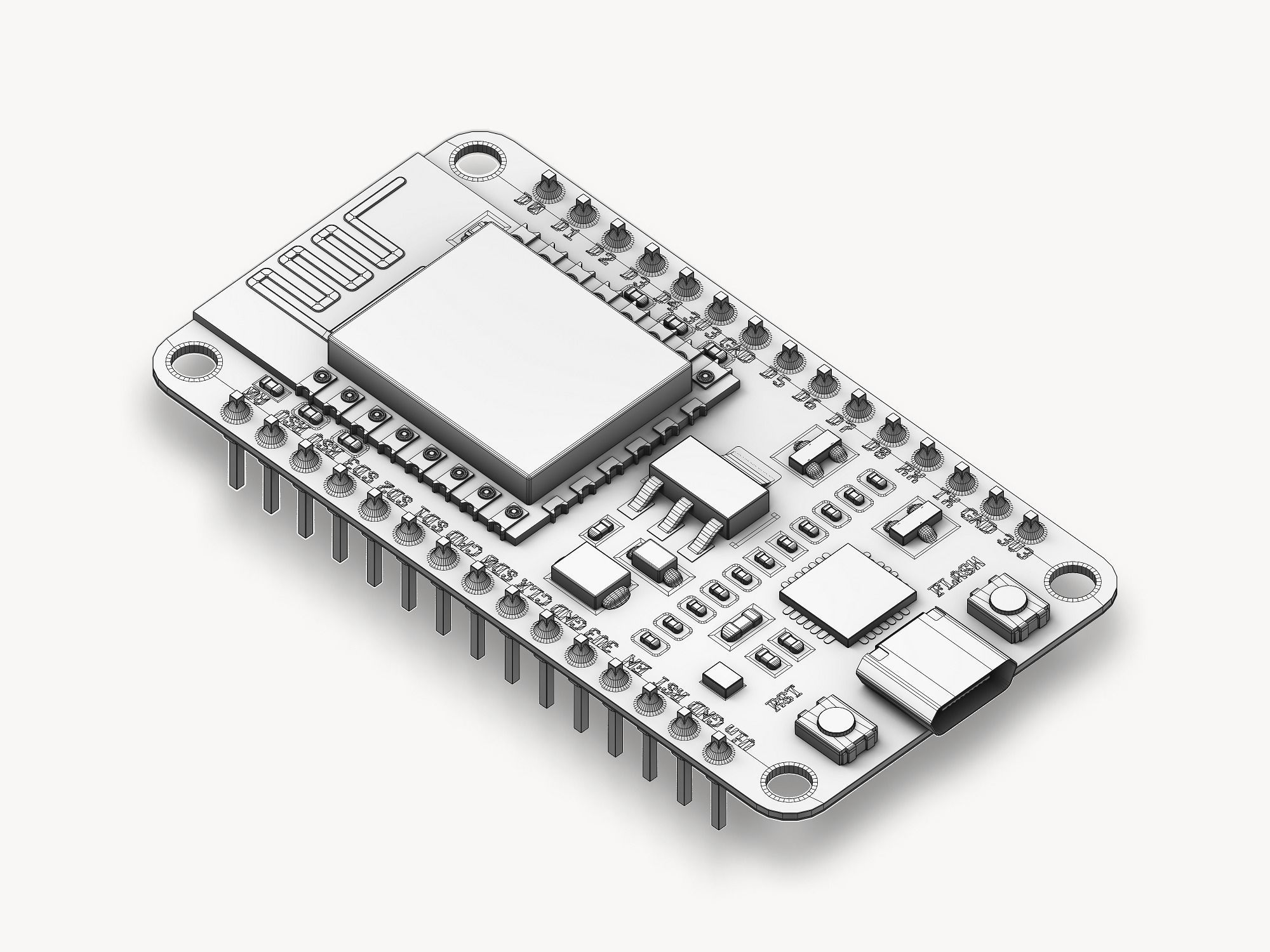 Nodemcu Esp8266 3d Model Cgtrader