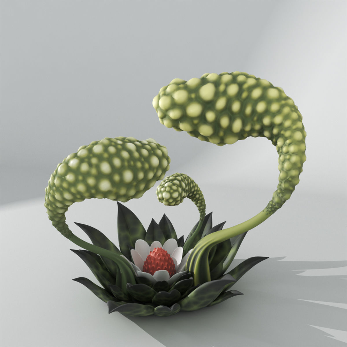 3D model Codex Seraphinianus Alien Imaginary Plant VR / AR / low-poly ...