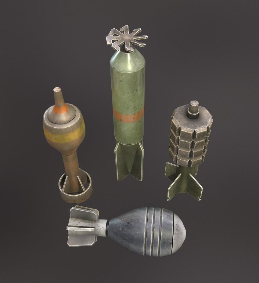 3D model Stylized bombs pack VR / AR / low-poly | CGTrader