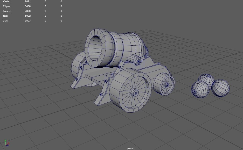 3D model Stylized cannon - PBR VR / AR / low-poly | CGTrader