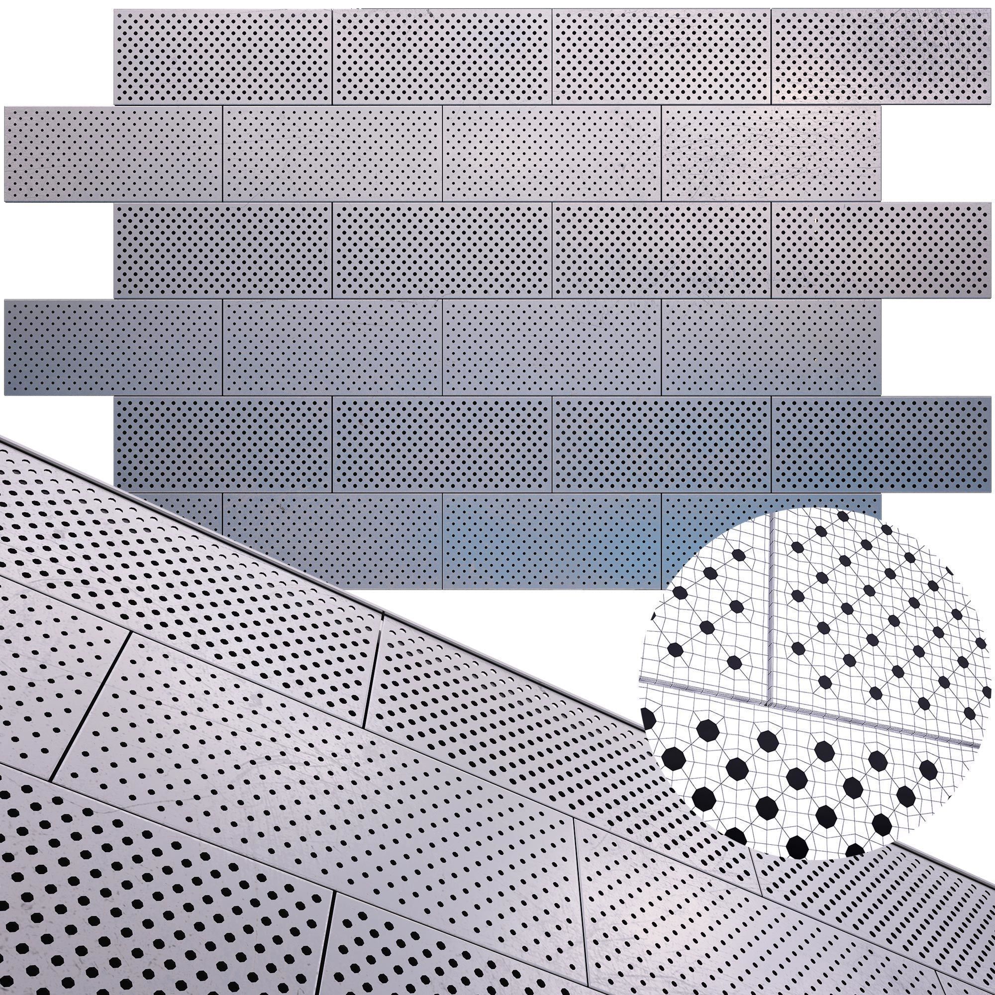 perforated metal panel N25 3D model | CGTrader