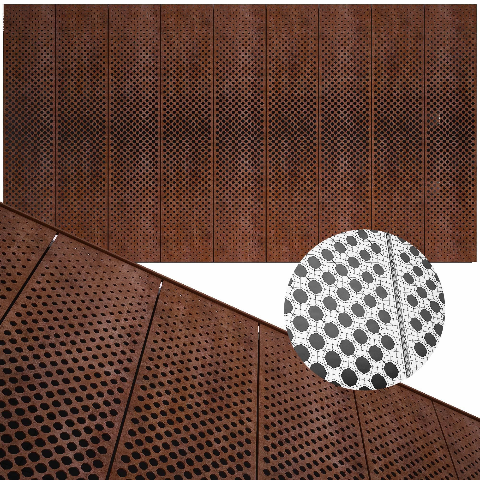 perforated metal panel N27 3D model | CGTrader