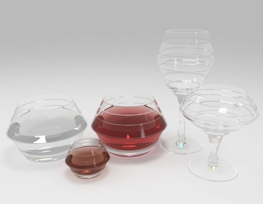 Stepped drinking glasses 3D model | CGTrader
