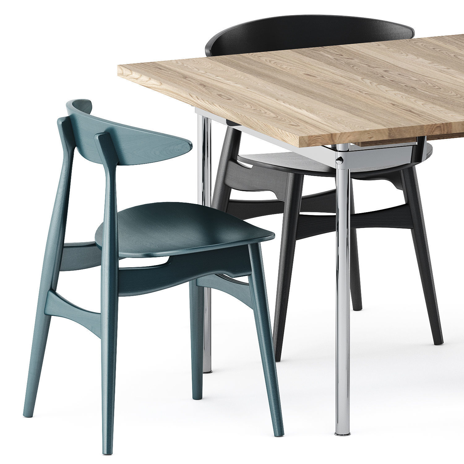 CH322 DINING TABLE and CH33P CH33T CHAIR by Carl Hansen Son 3D model ...