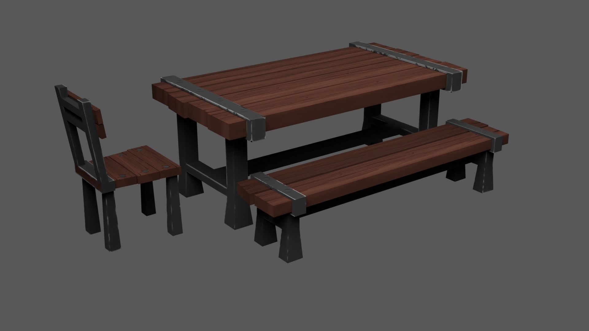 3D model Stylized Table Set VR / AR / low-poly | CGTrader