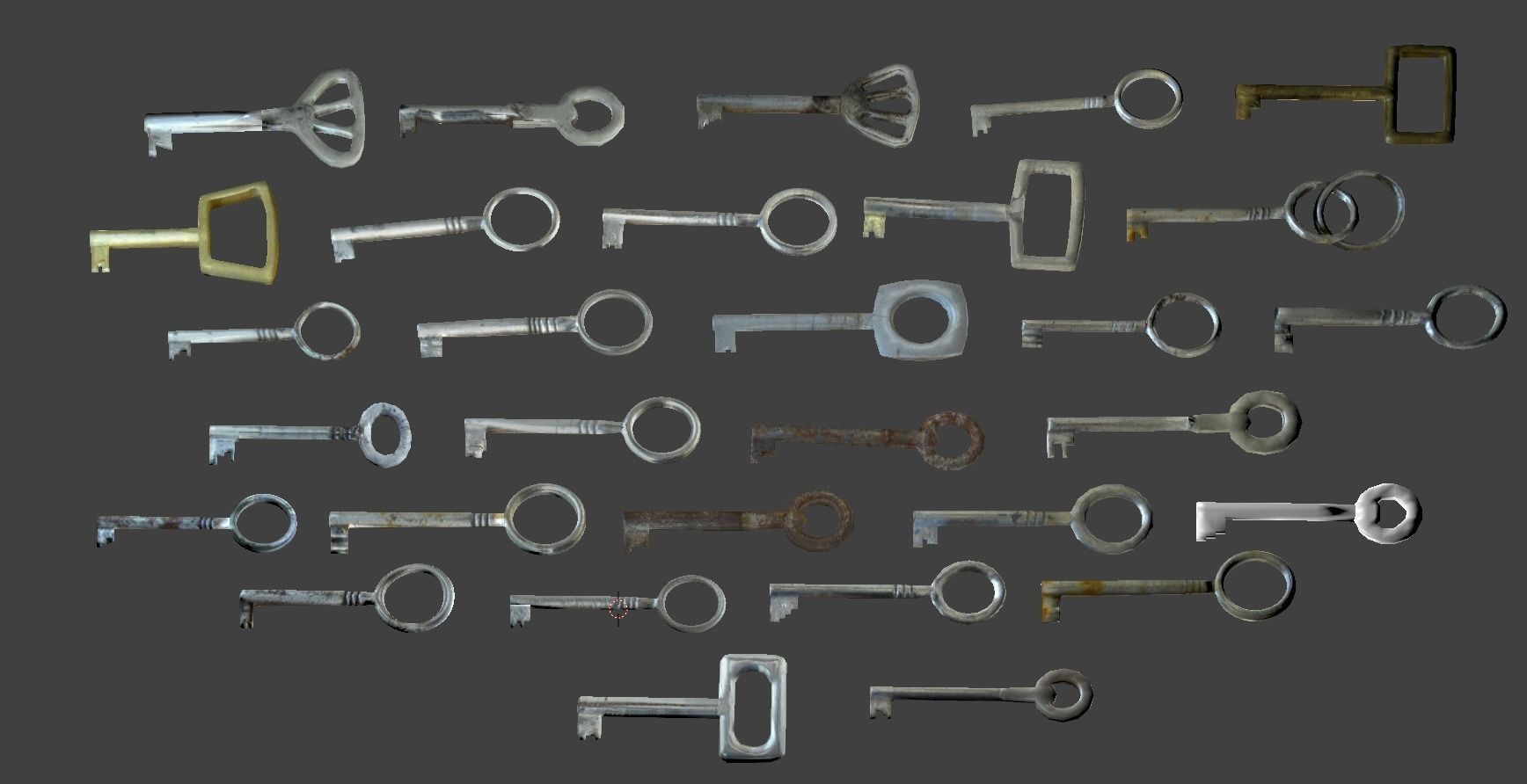 3D model Low Poly Key collection with 30 keys VR / AR / low-poly | CGTrader