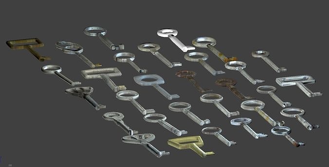 3D model Low Poly Key collection with 30 keys VR / AR / low-poly | CGTrader