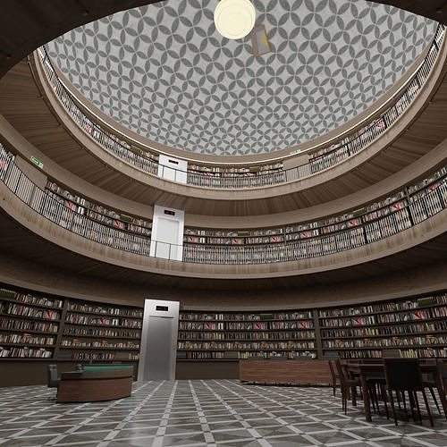 3D model Public Library Interior VR / AR / low-poly | CGTrader