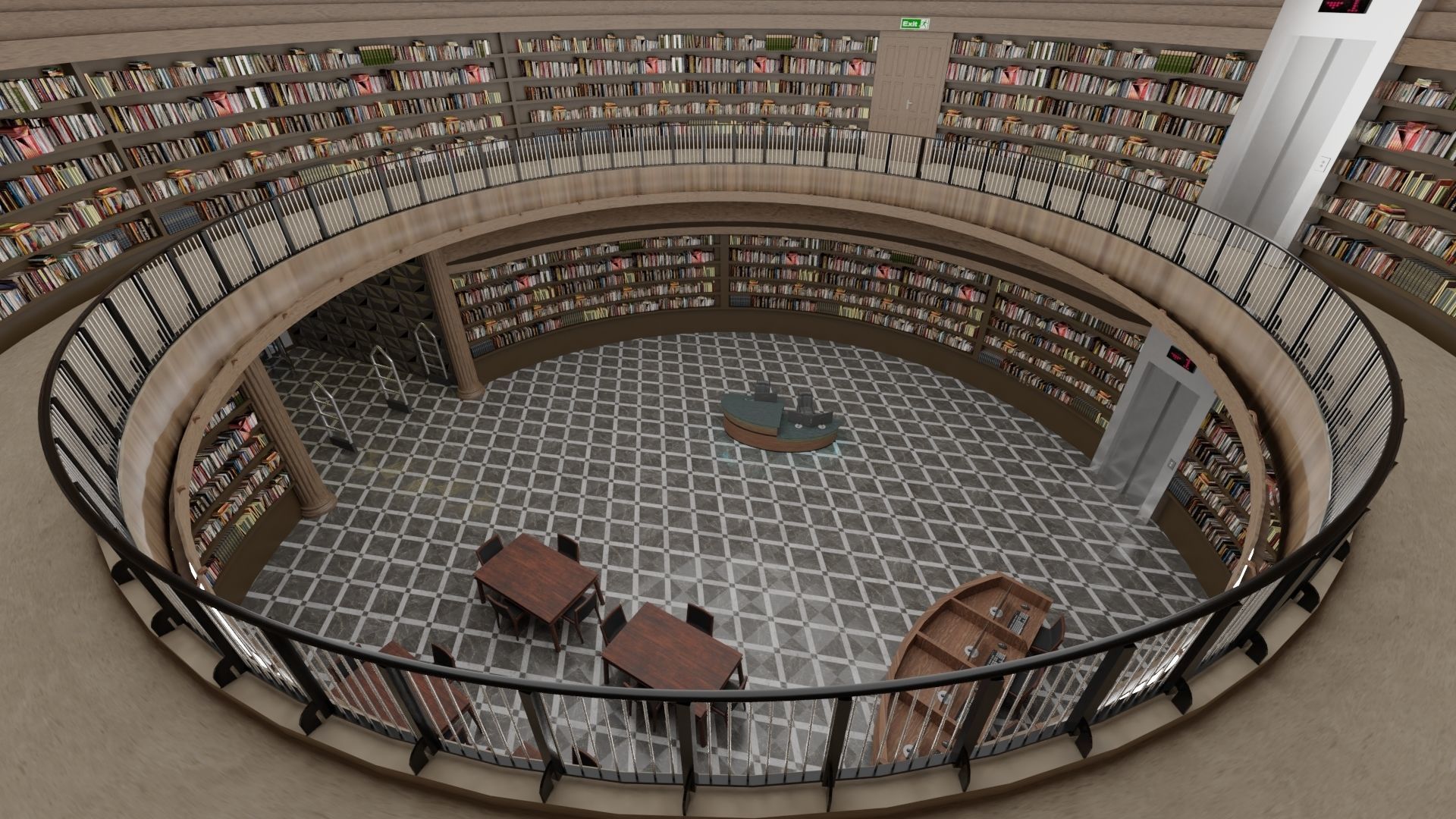 3D model Public Library Interior VR / AR / low-poly | CGTrader