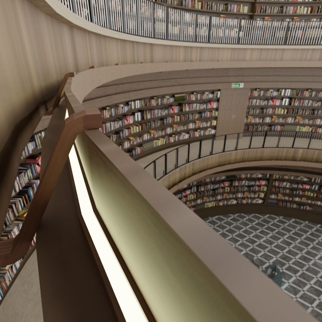 3D model Public Library Interior VR / AR / low-poly | CGTrader