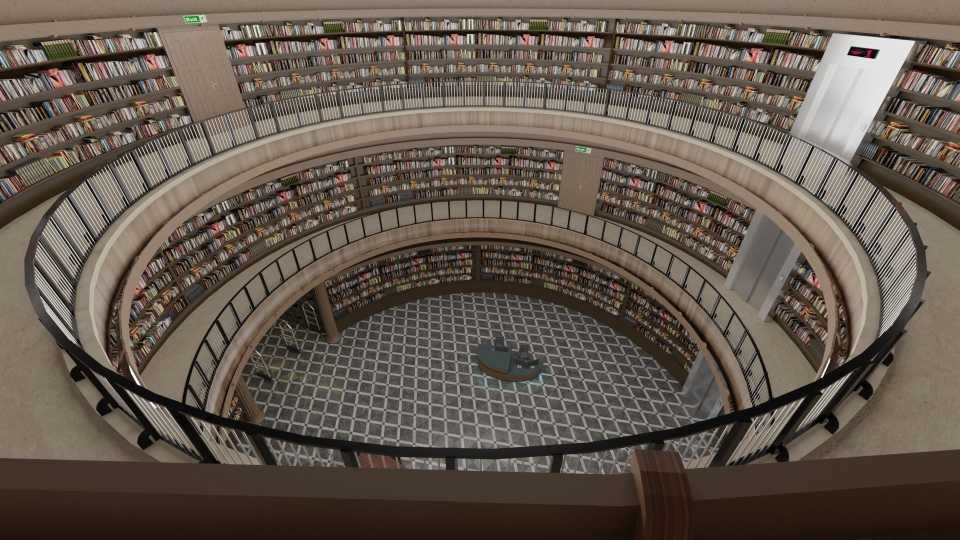 3D model Public Library Interior VR / AR / low-poly | CGTrader