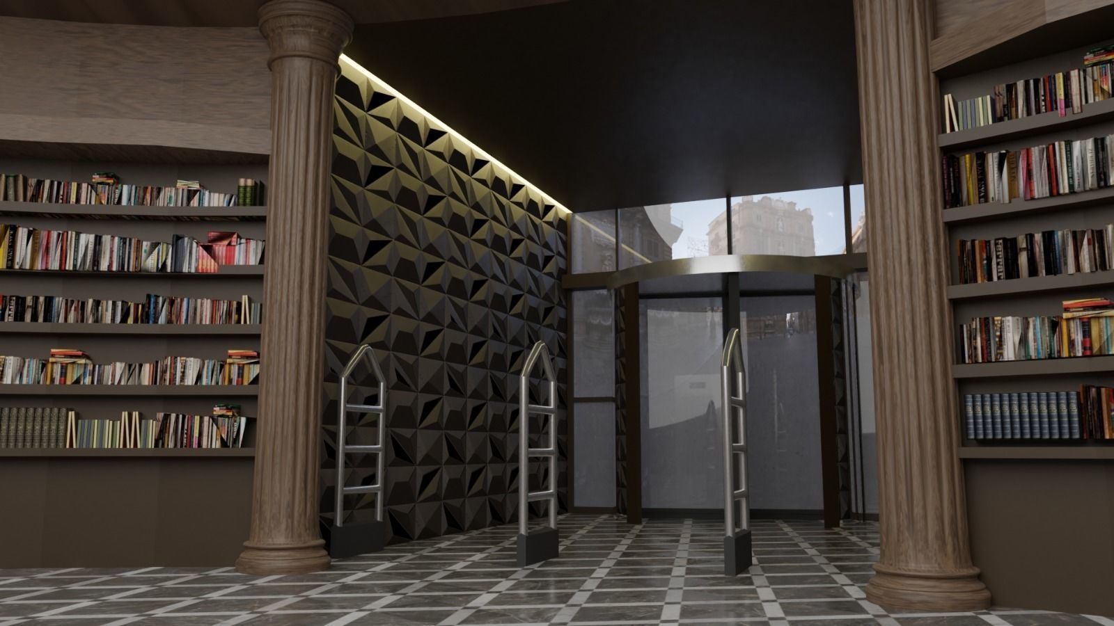 3D model Public Library Interior VR / AR / low-poly | CGTrader