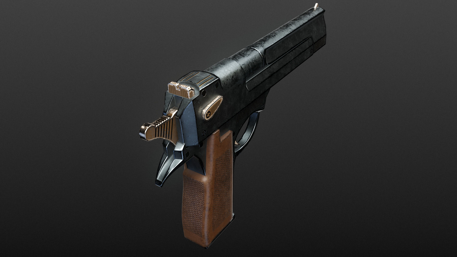 3D model Gun PBR Low Poly VR / AR / low-poly | CGTrader