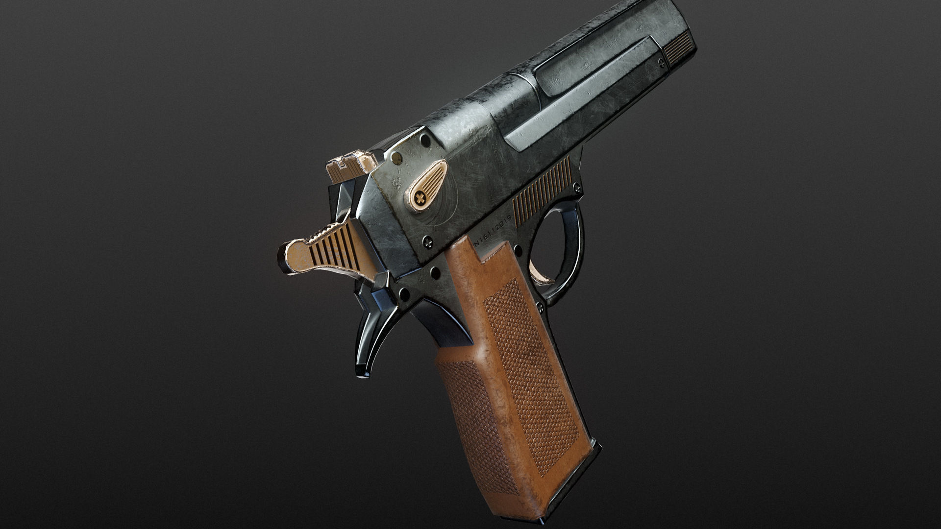 3D model Gun PBR Low Poly VR / AR / low-poly | CGTrader