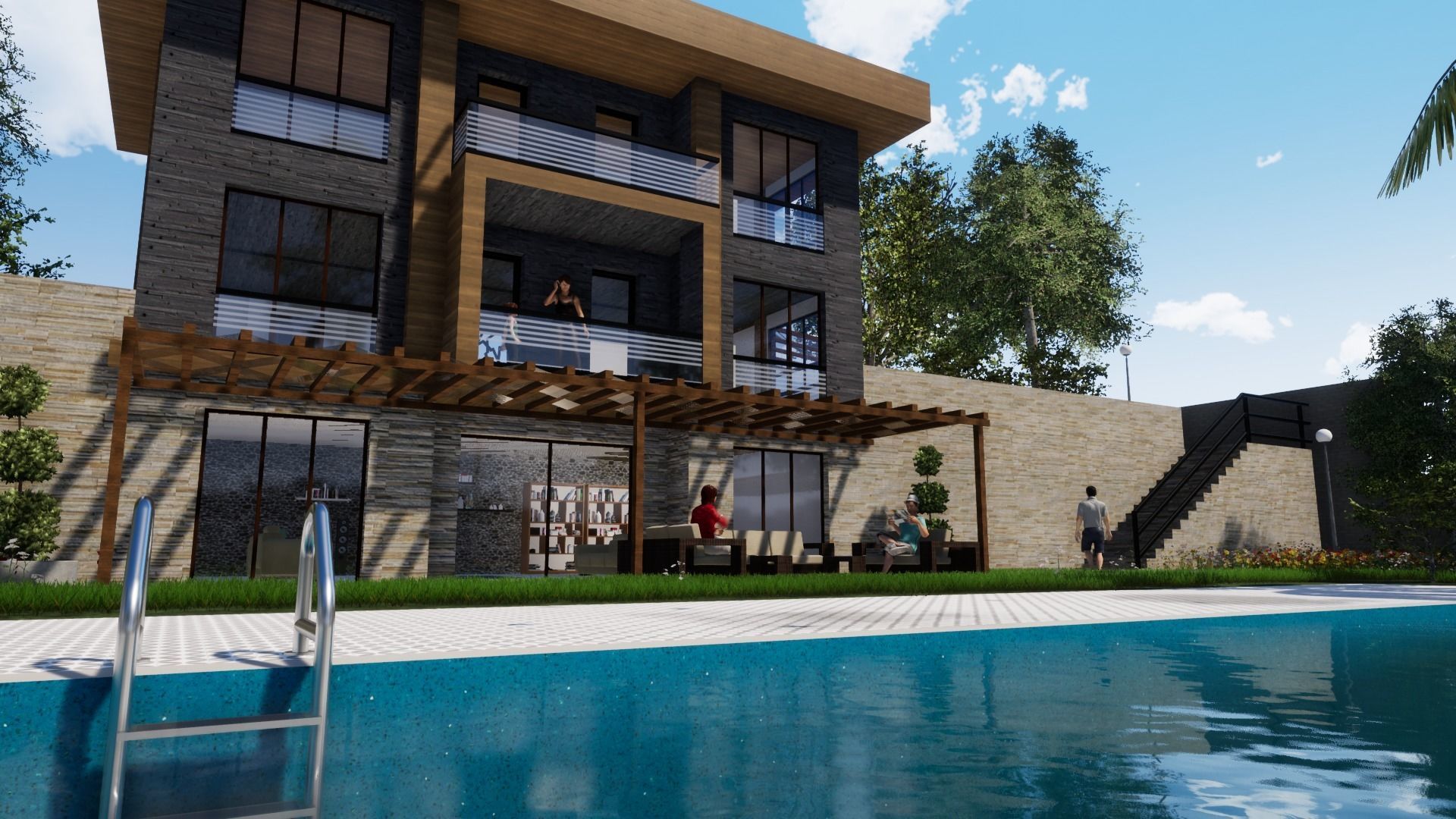 TRIPLEX HOUSE free VR / AR / low-poly 3D model | CGTrader