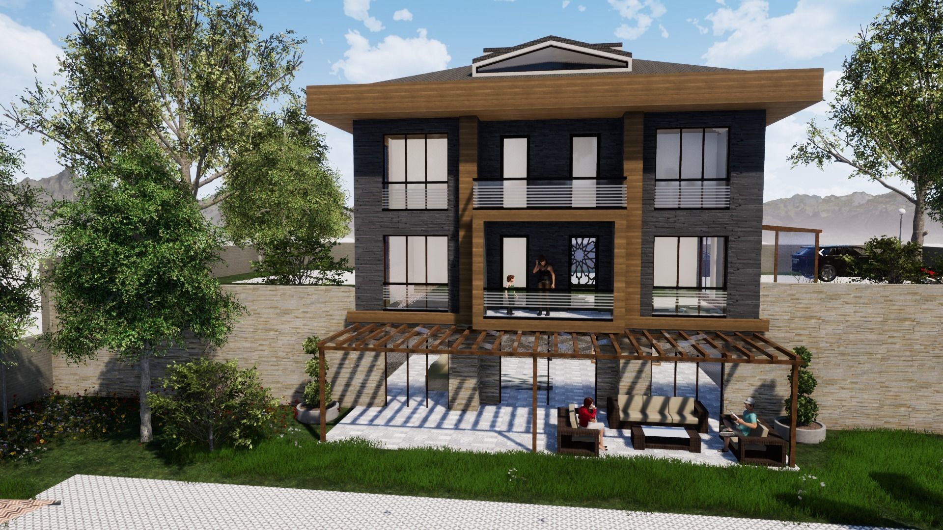 TRIPLEX HOUSE free VR / AR / low-poly 3D model | CGTrader