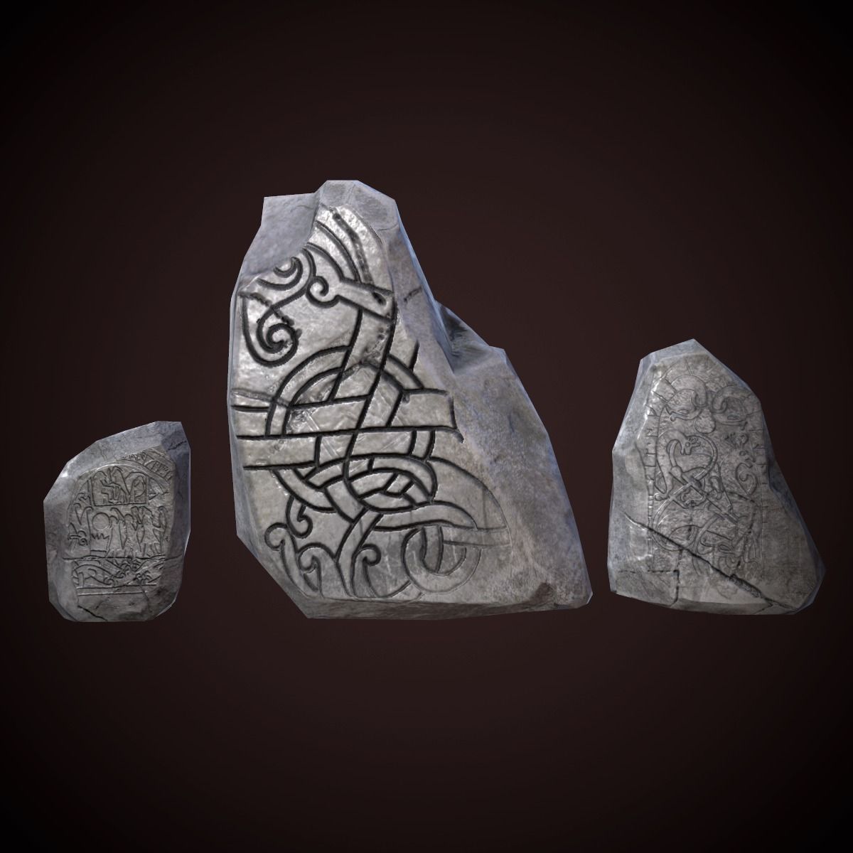 3D model Medieval runic stones VR / AR / low-poly | CGTrader