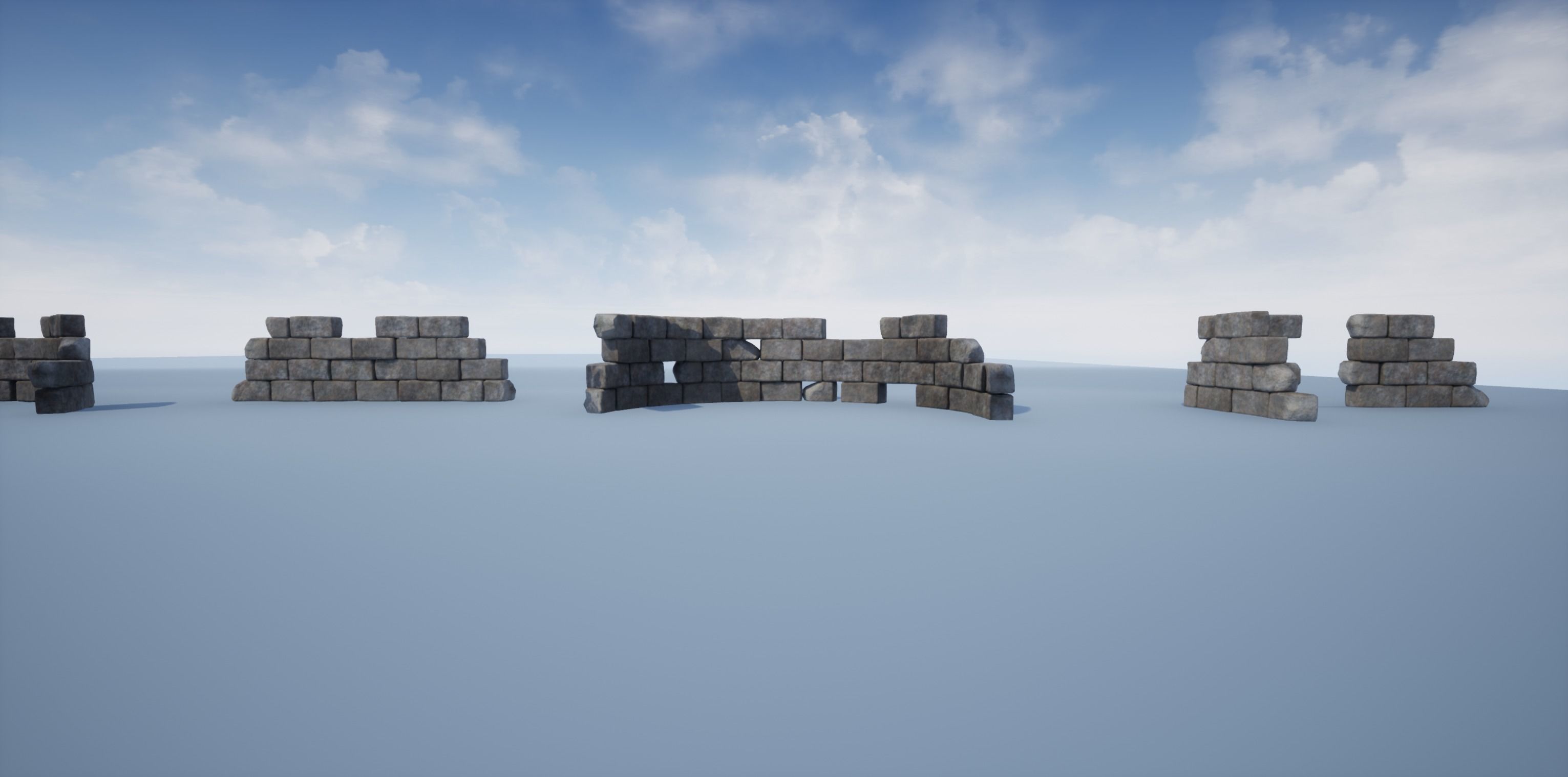 3D model PBR Stone bricks low poly VR / AR / low-poly | CGTrader