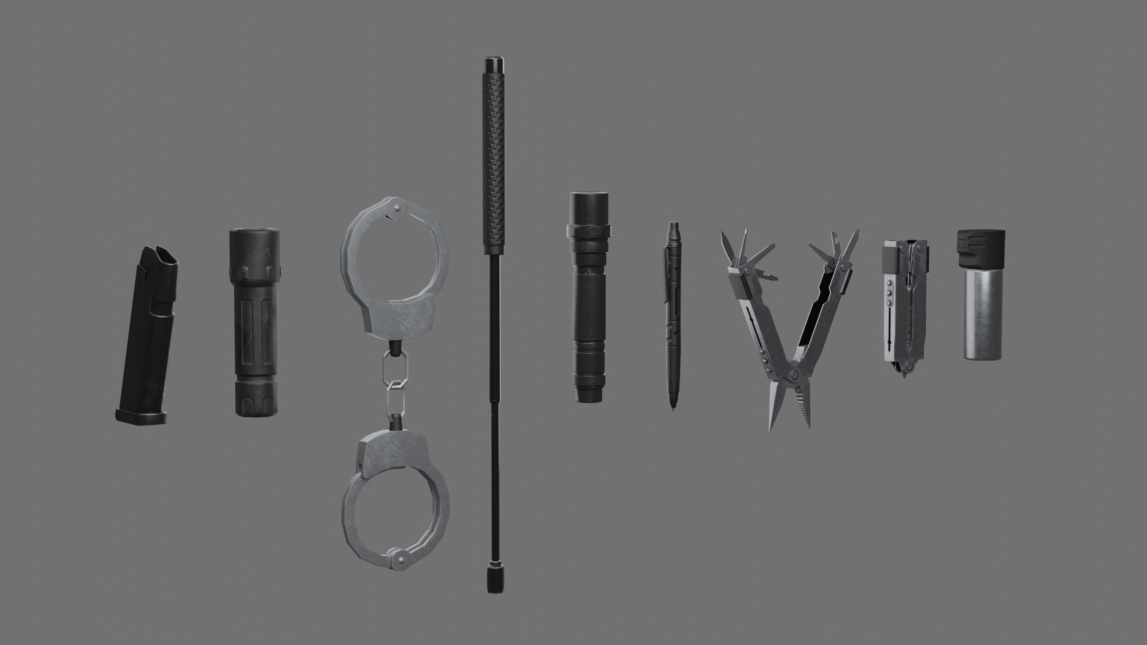 3D model Police Belt Gear Set VR / AR / low-poly | CGTrader