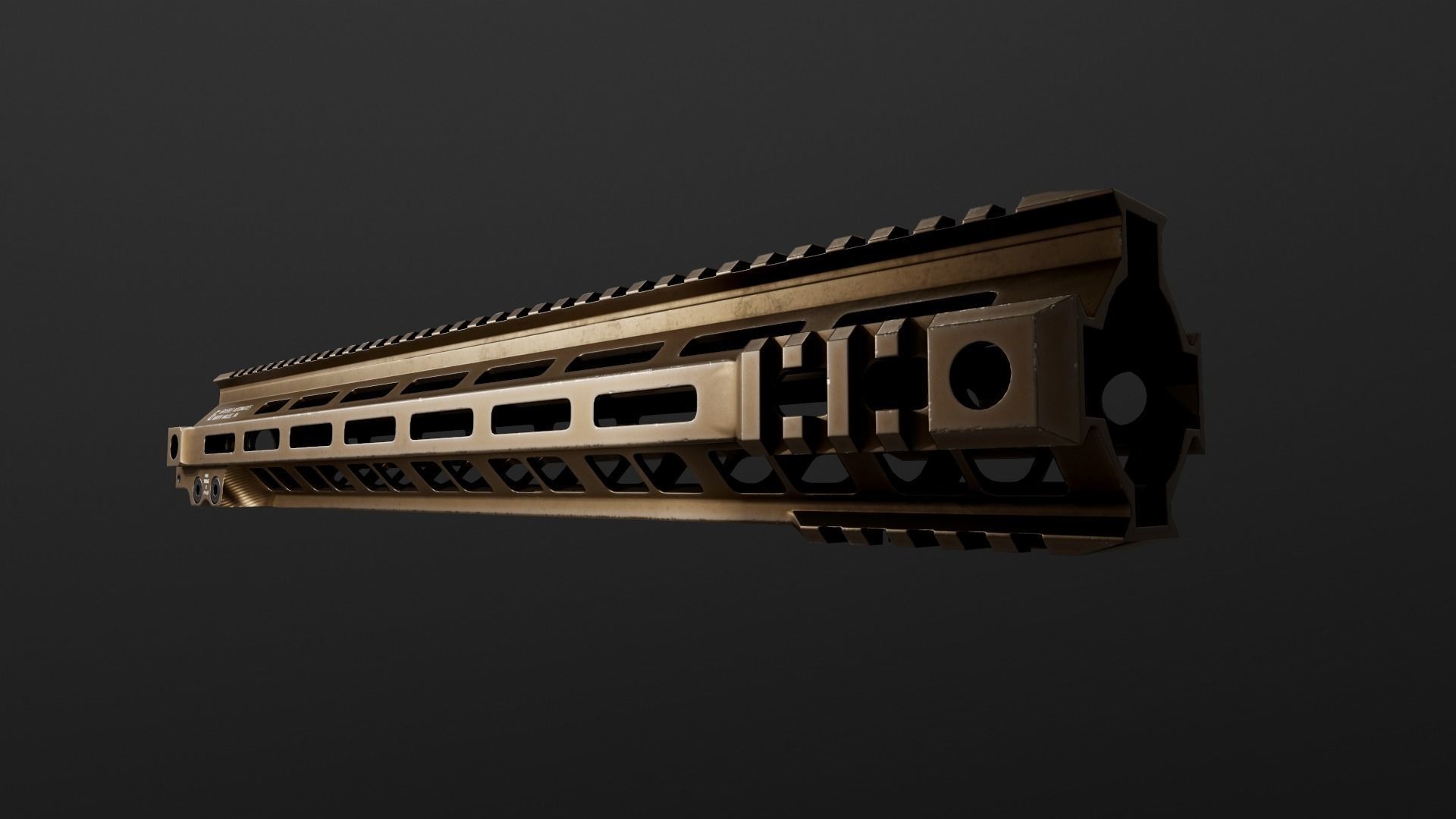 3D model Geissele Super Modular Rail MK4 MLOK AR15 Handguard VR / AR ...