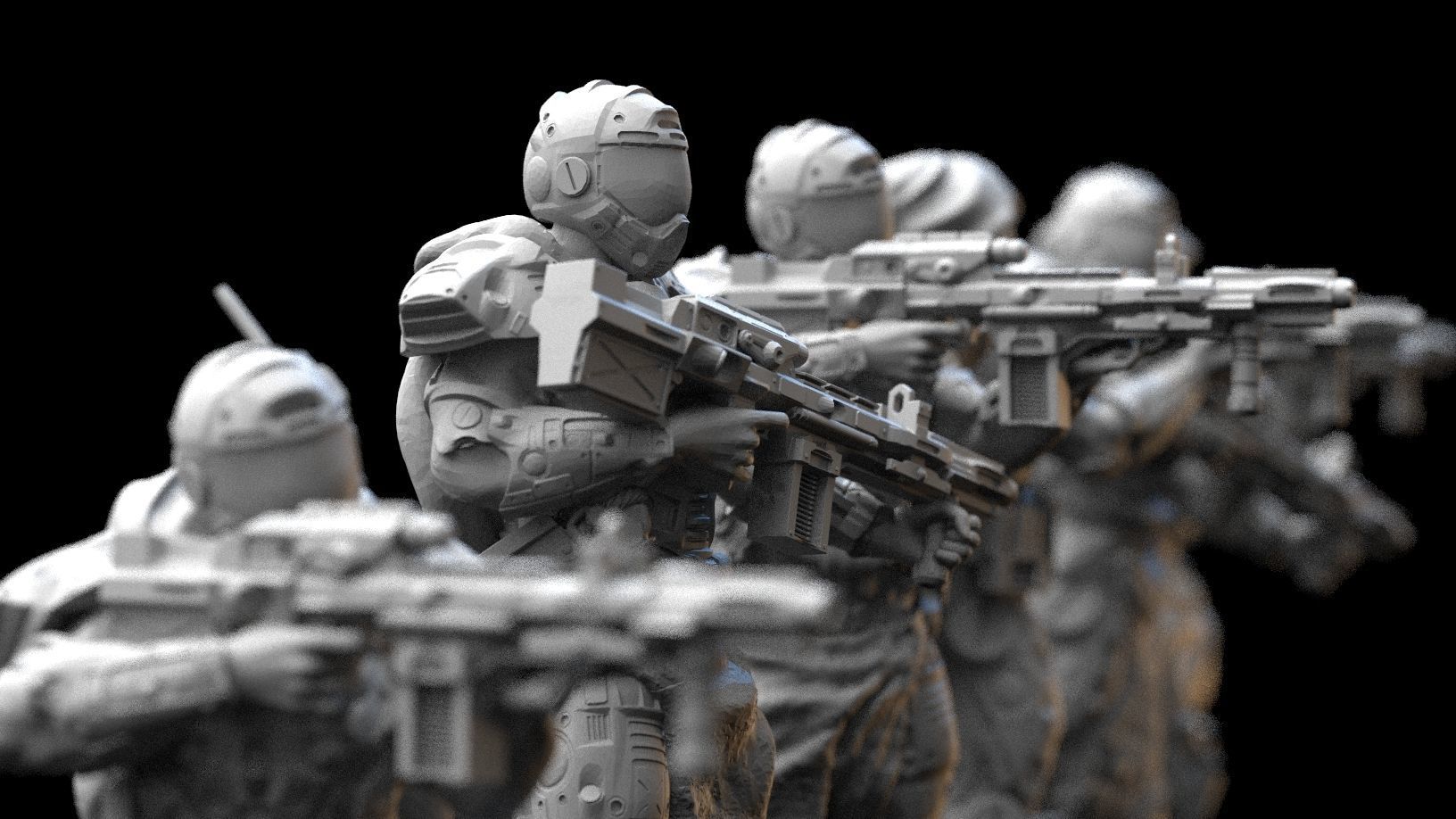 Scifi Infantry Squad 3D model 3D printable | CGTrader