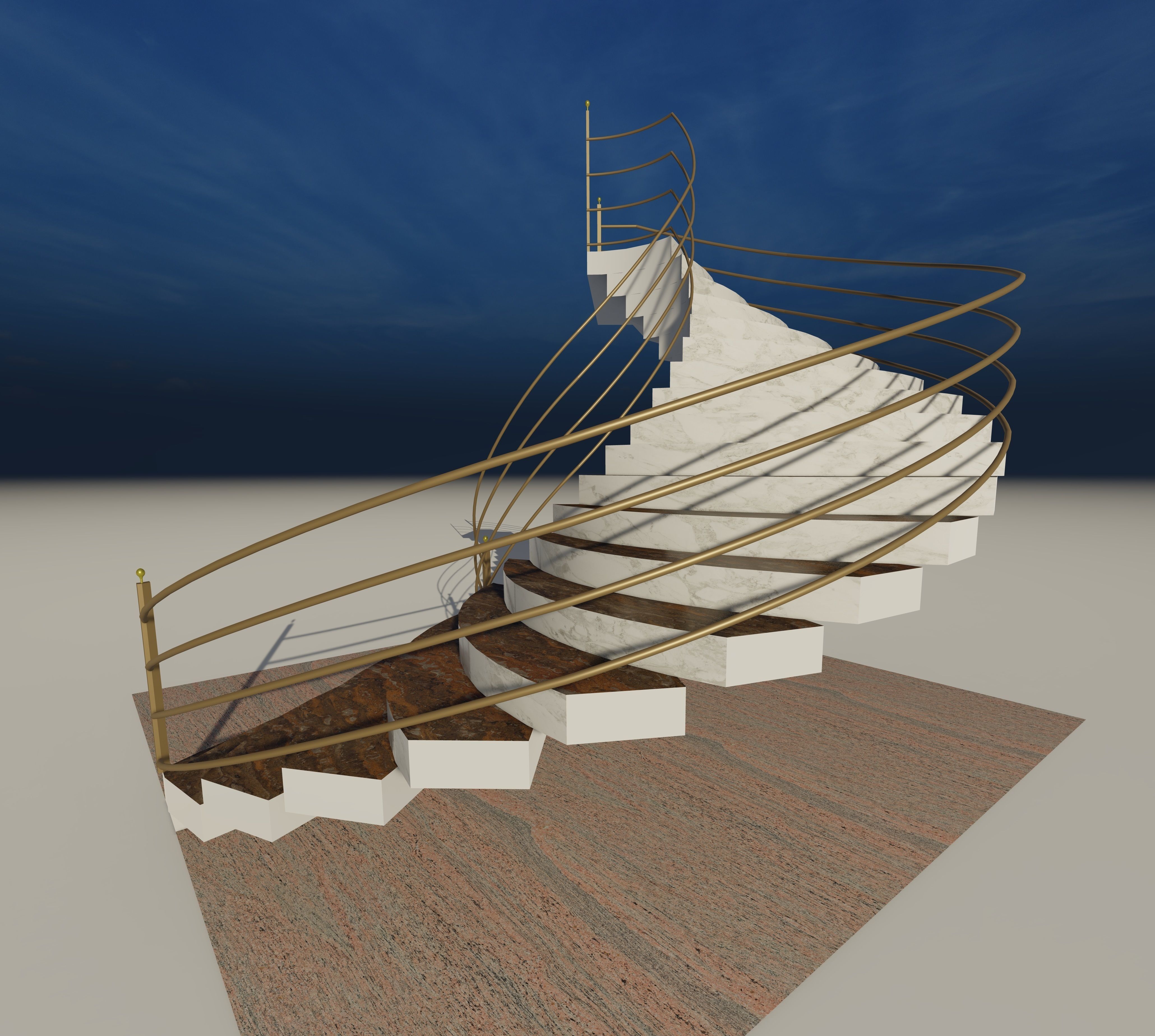 3D model stair circular VR / AR / low-poly | CGTrader