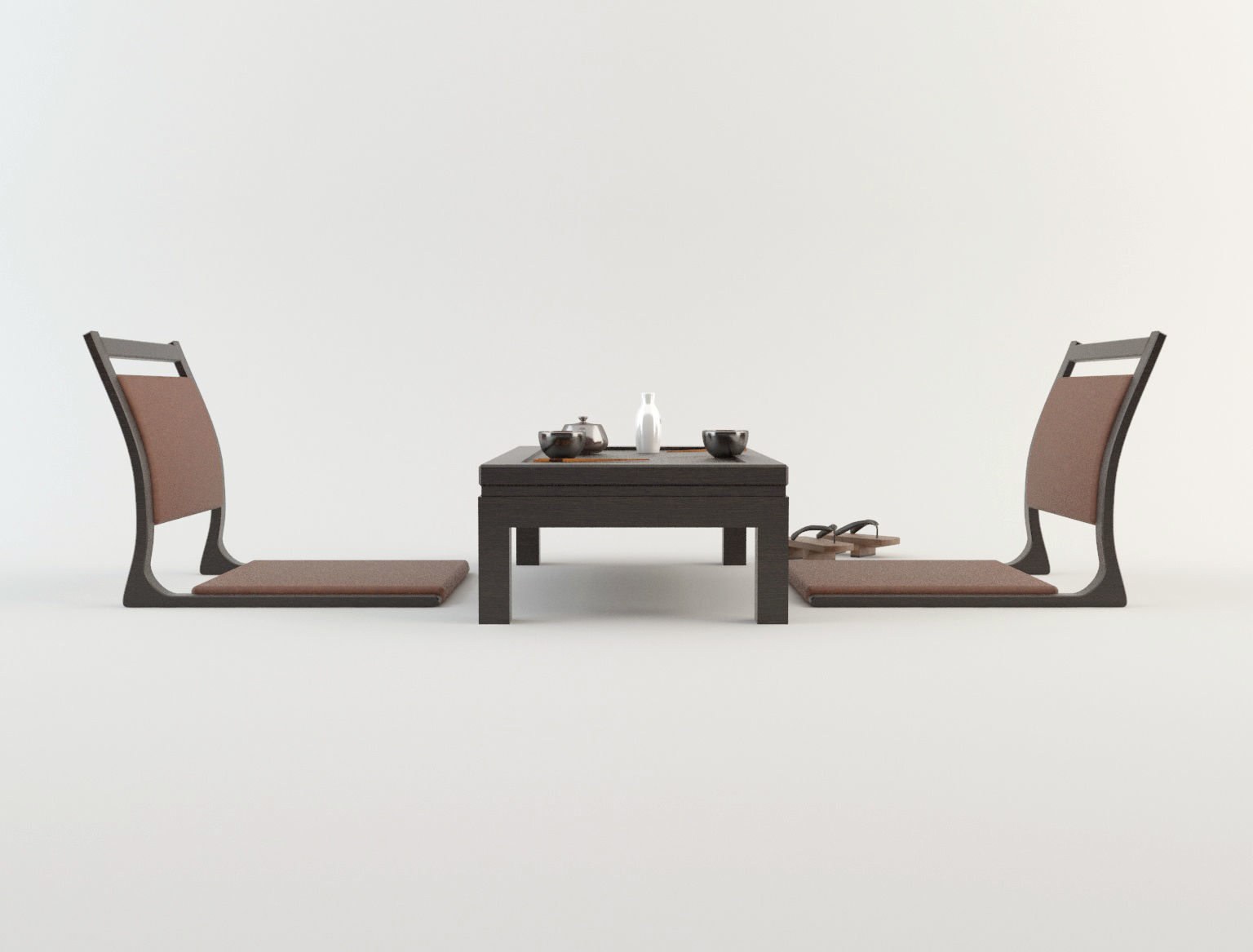 3D model Japanese Chair and table VR / AR / low-poly | CGTrader