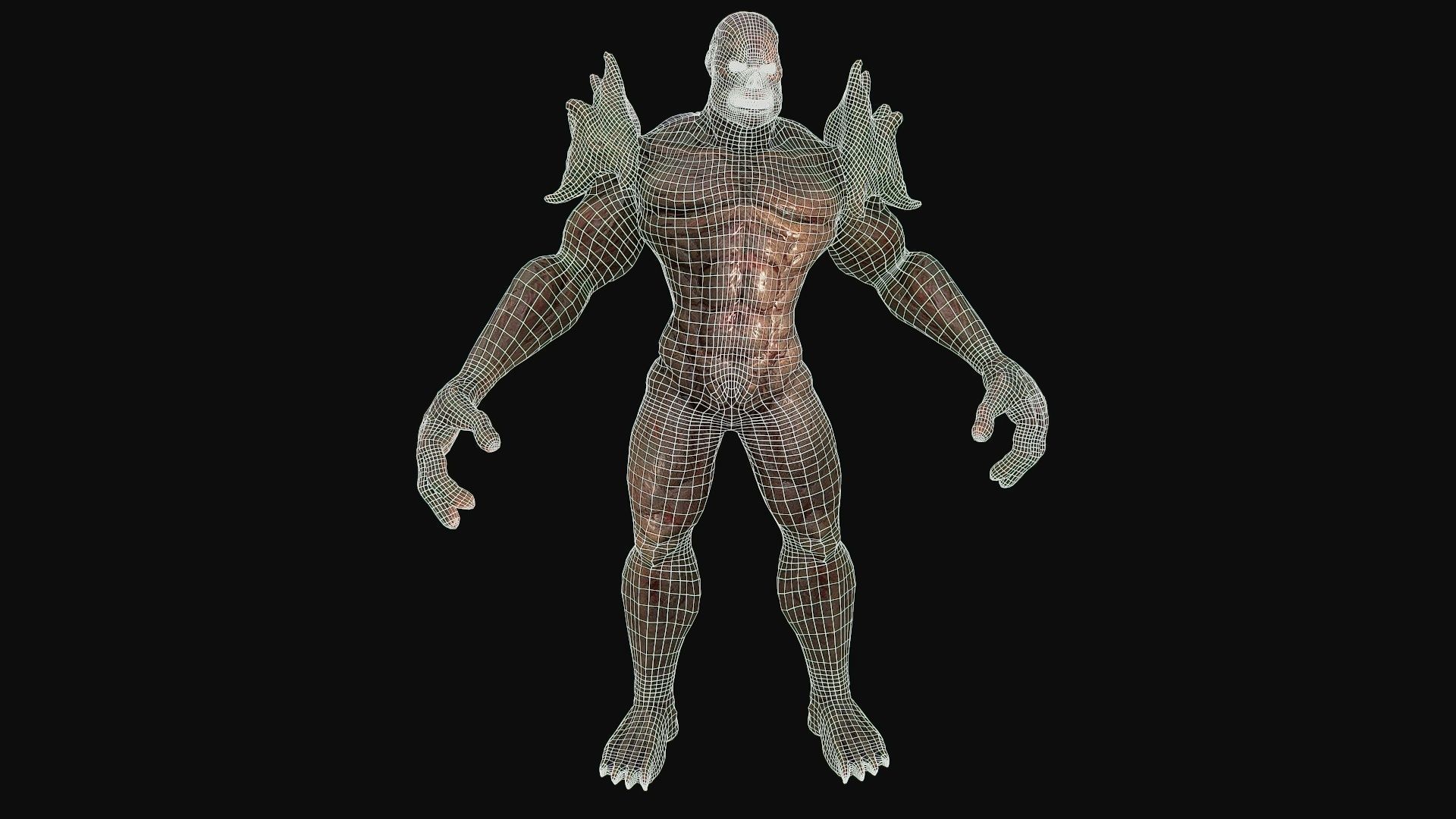 3D model Low poly sci fi berserker creature game character VR / AR ...