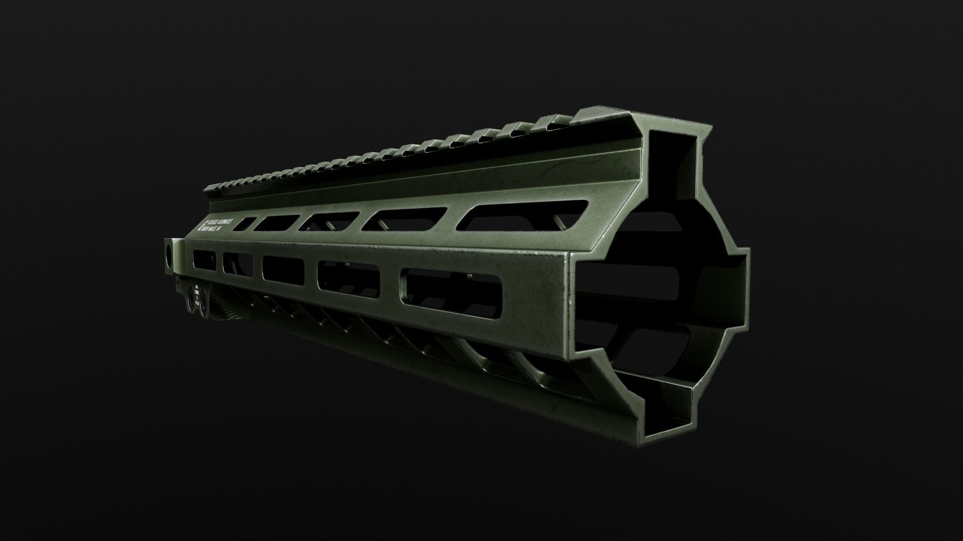 3D model Geissele Super Modular Rail MK8 MLOK AR15 Handguard VR / AR ...