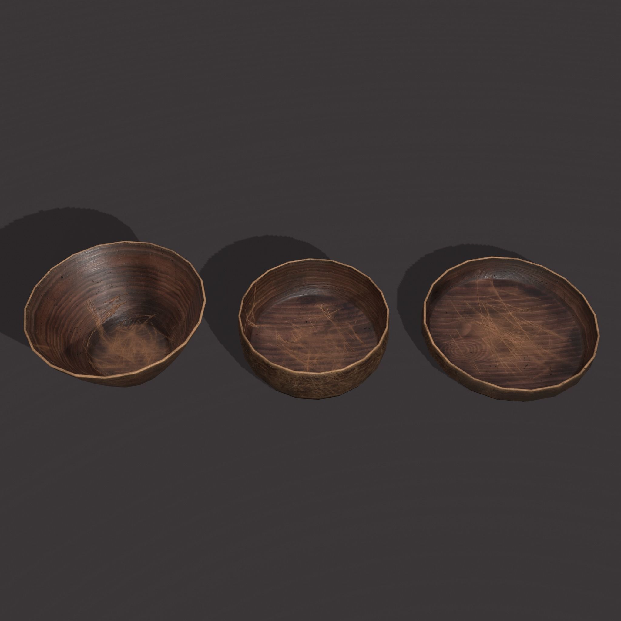 3D model Wooden Bowls VR / AR / low-poly | CGTrader