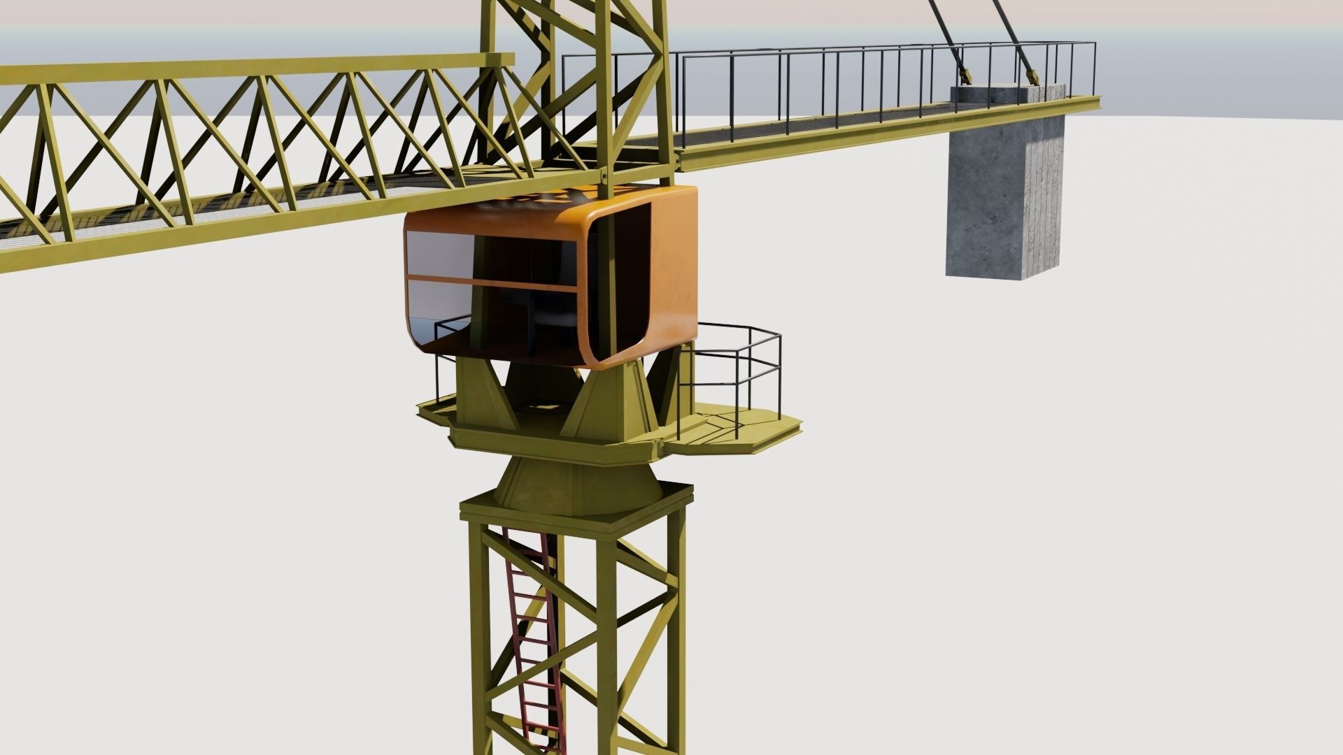 3D model Tower crane low-poly VR / AR / low-poly | CGTrader