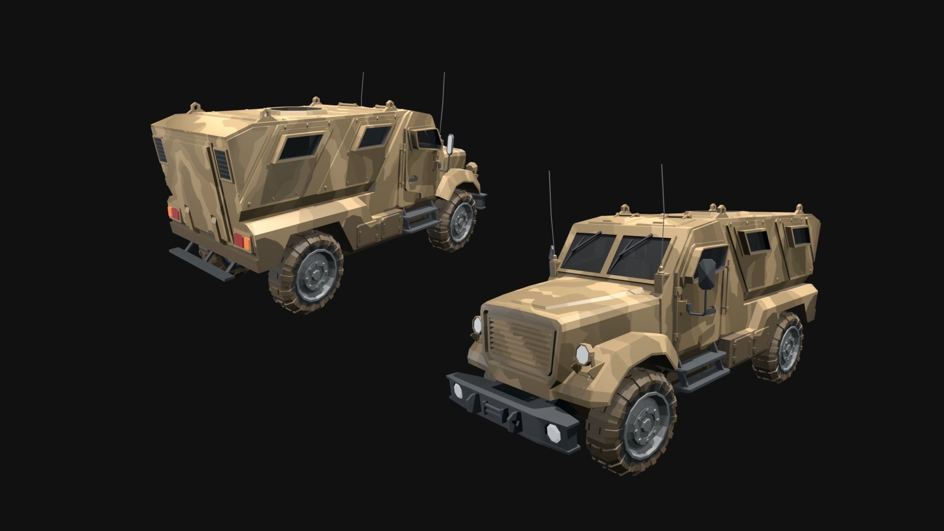 3D model Low Poly Military Vehicles VR / AR / low-poly | CGTrader