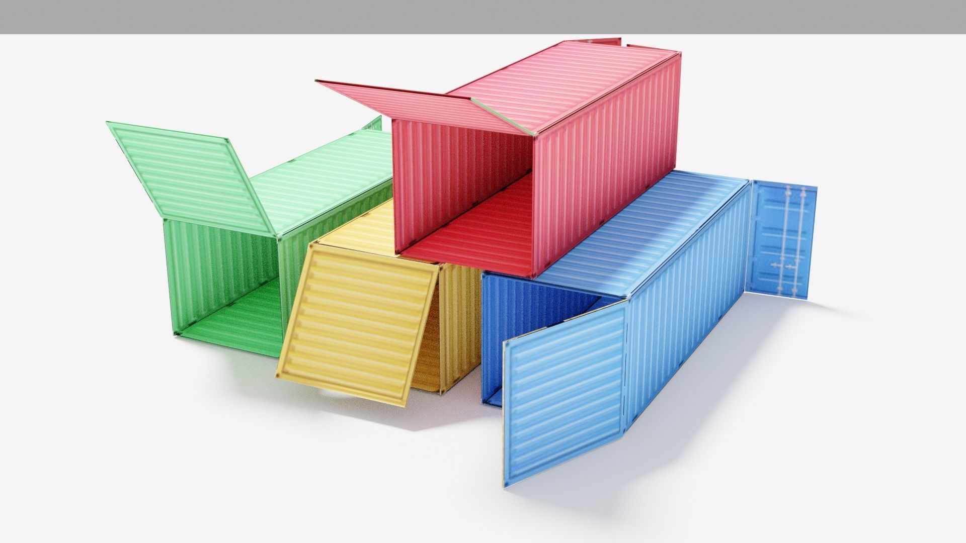 3D model Super Low Poly Shipping Container with doors - PUBG Container ...