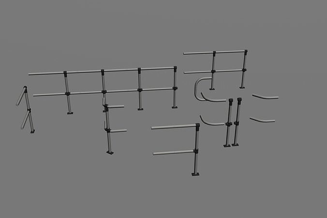 Modular Handrails free VR / AR / low-poly 3D model | CGTrader