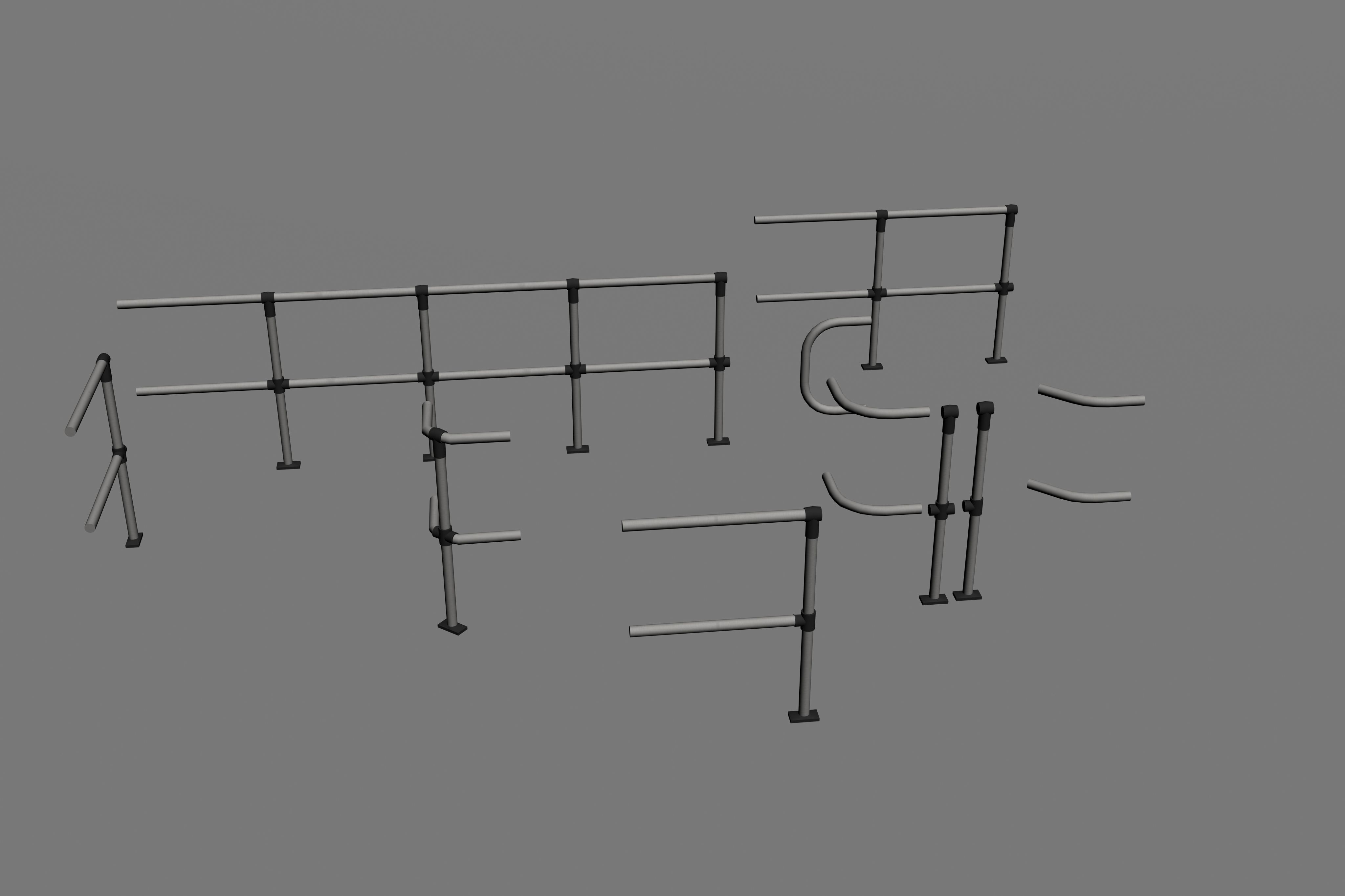 Modular Handrails free VR / AR / low-poly 3D model | CGTrader