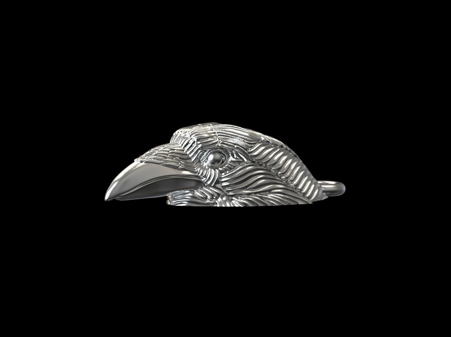 Raven head necklace 3D model 3D printable | CGTrader