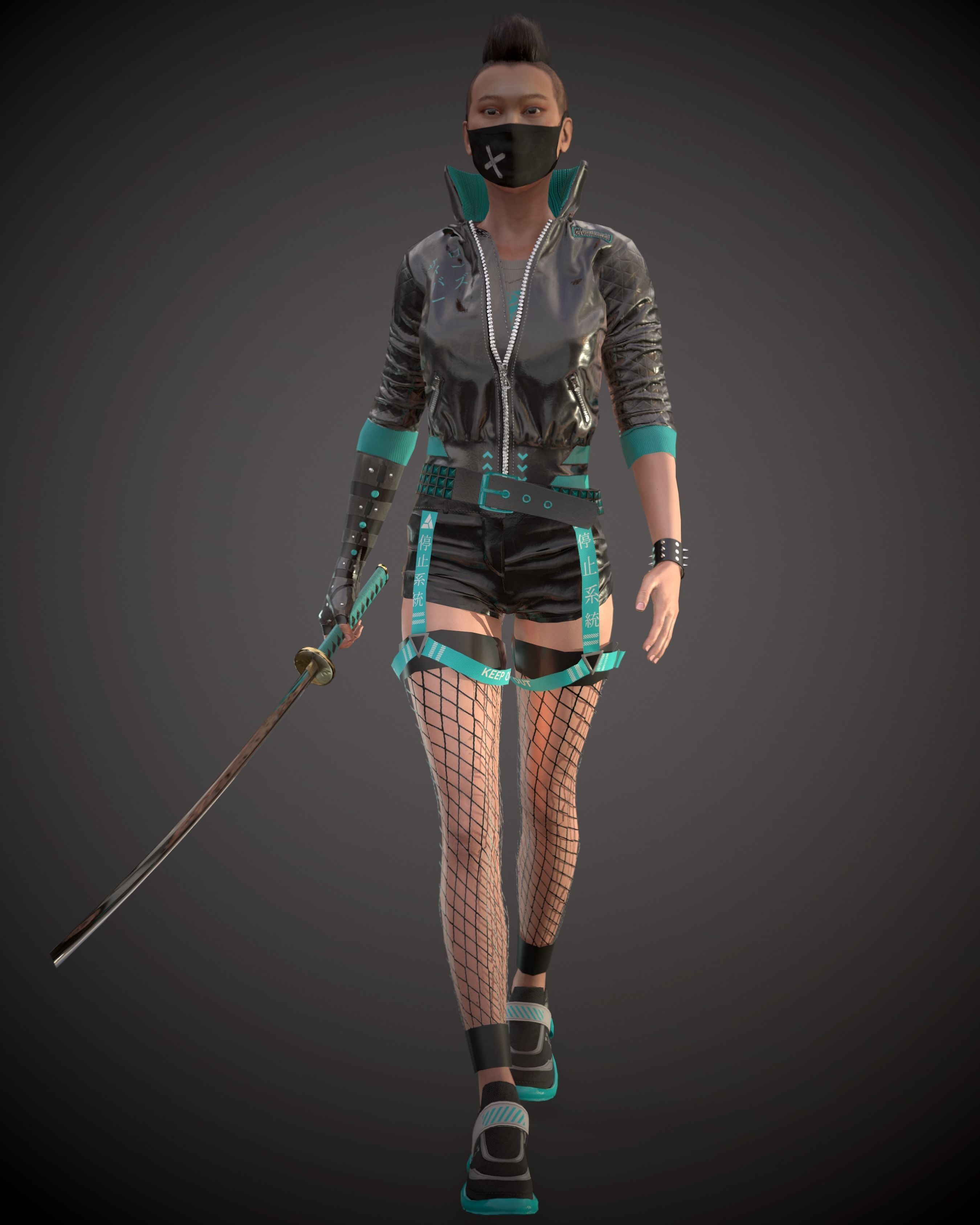3D model CyberPunk Girl VR / AR / low-poly rigged | CGTrader