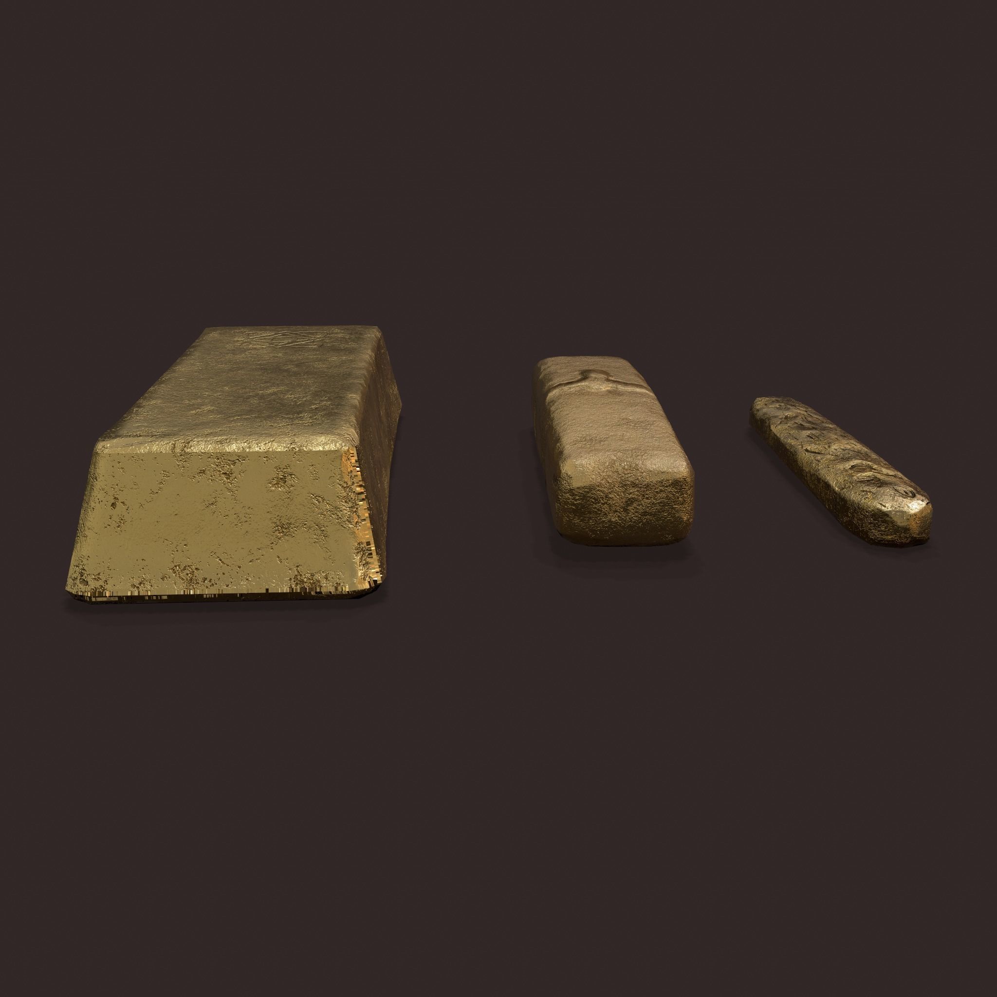 3D Model Collection Gold Ingots VR / AR / low-poly | CGTrader