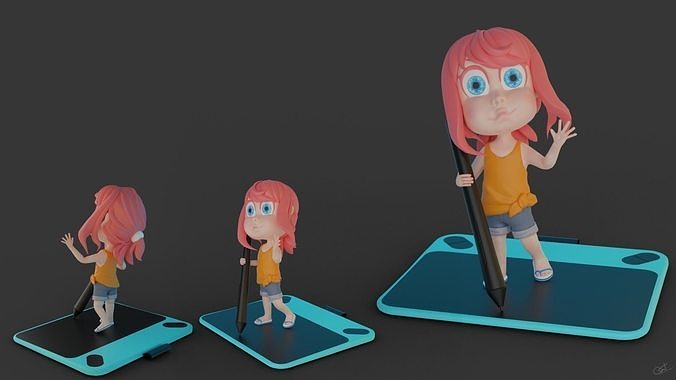 Chibi 01 3D model rigged | CGTrader