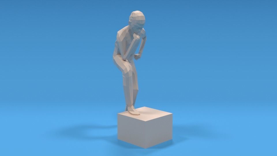 3D model Low Poly Kid Thinking VR / AR / low-poly | CGTrader