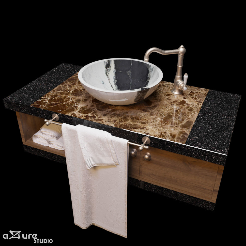 azure wash basin 01 3D model | CGTrader