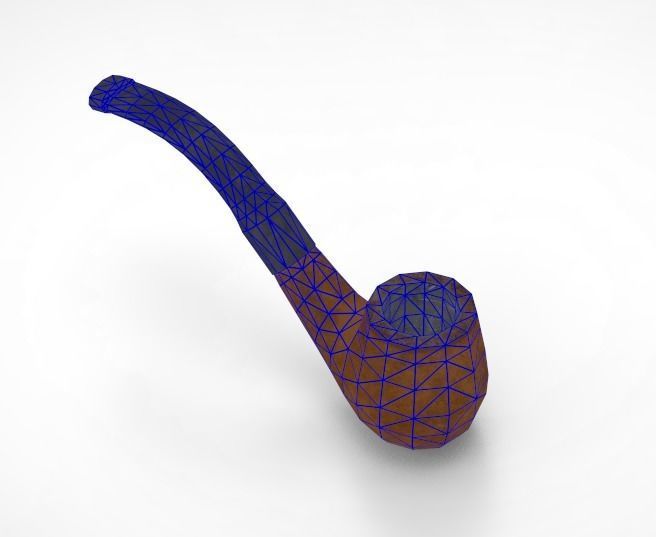 3D model Low Poly Wooden Smoking Pipe VR / AR / low-poly | CGTrader