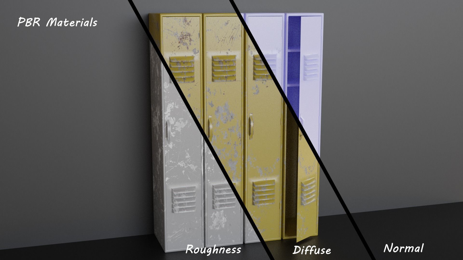 3D model Lockers - Low-poly PBR metal locker VR / AR / low-poly | CGTrader